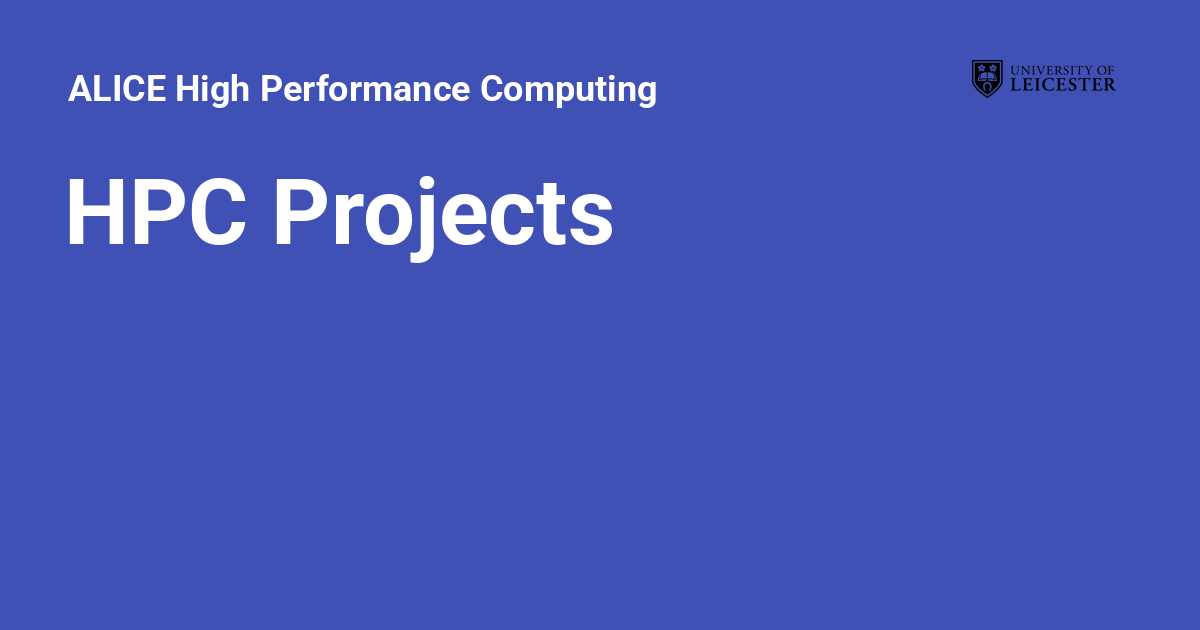 Hpc Projects Alice High Performance Computing