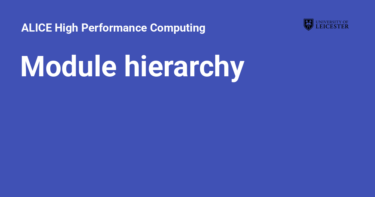 Module hierarchy - ALICE High Performance Computing